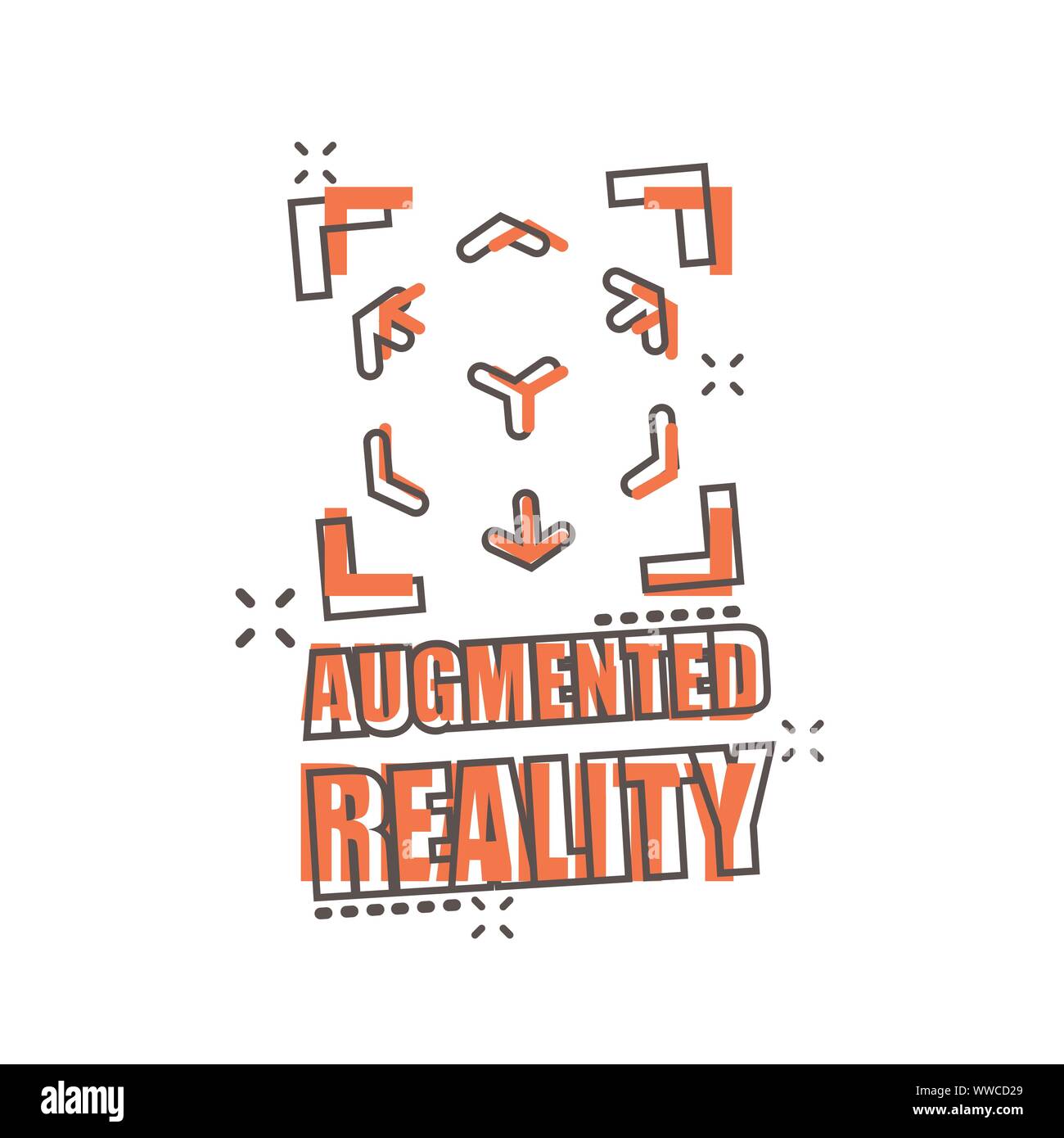 Augmented reality icon in comic style. Vr device vector cartoon ...