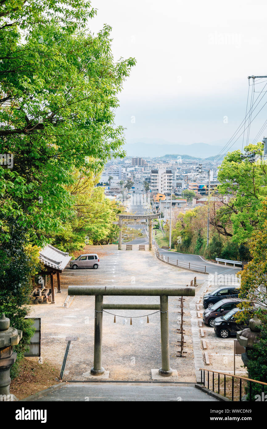 Yashima Shrine and city view in Takamatsu, Kagawa Prefecture, Japan ...
