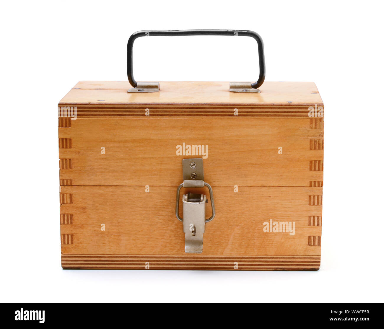 Old closed wooden case isolated on white background Stock Photo - Alamy