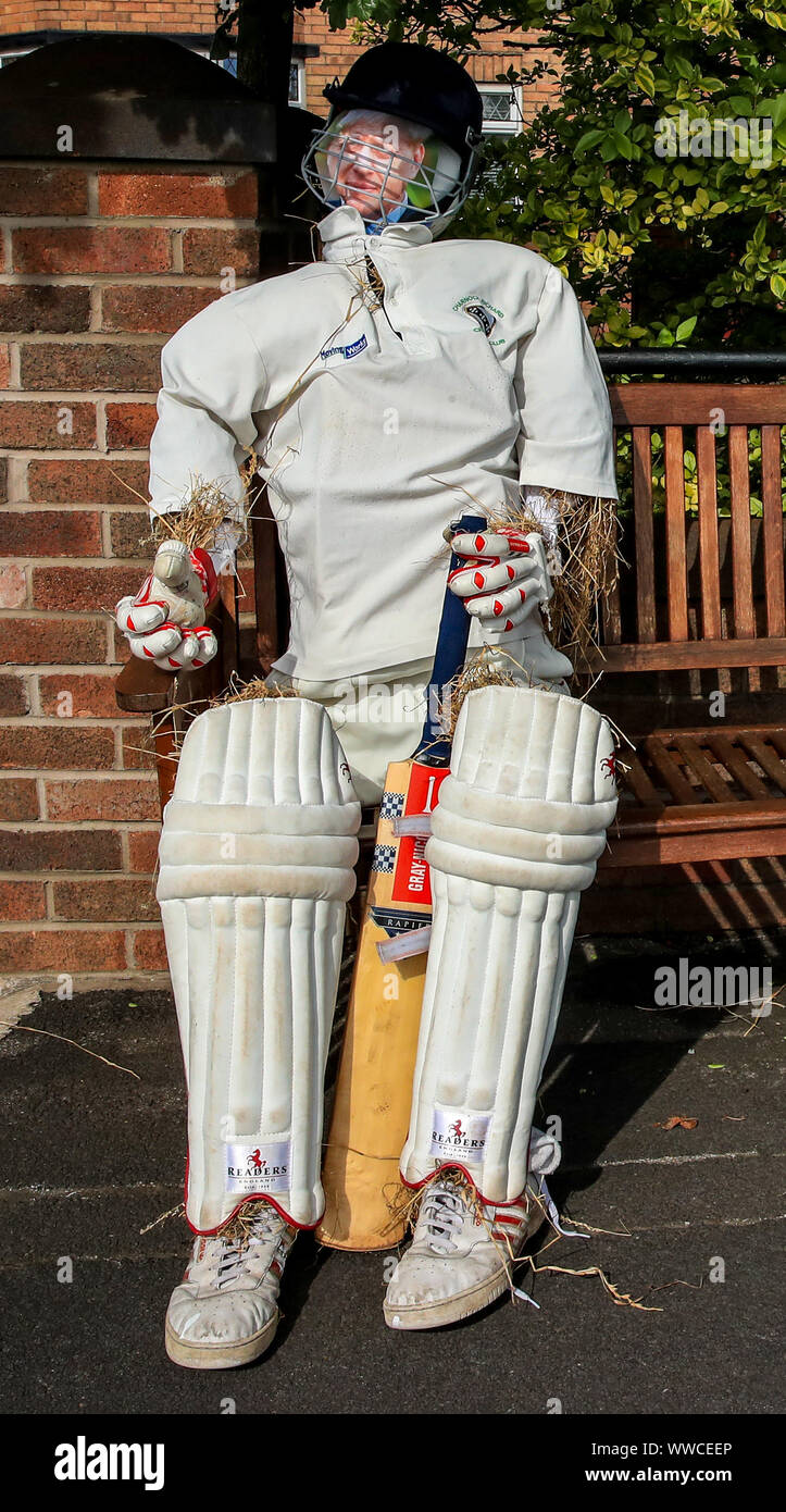 A Boris Johnson scarecrow during the annual Charnock Richard Scarecrow ...