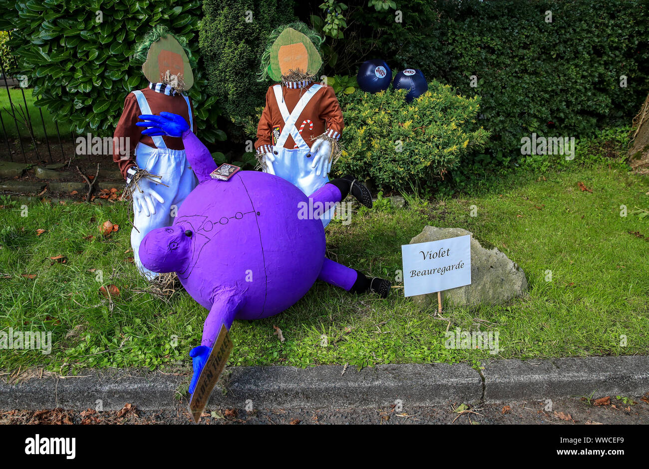Willie Wonka themed scarecrows during the annual Charnock Richard ...
