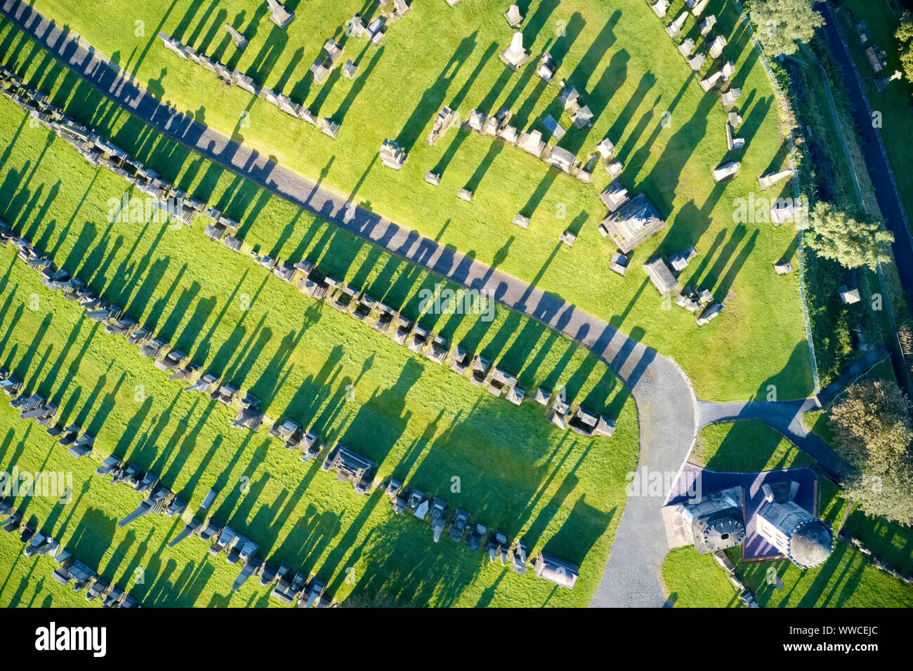 Aerial looking down from above glasgow green hi-res stock photography ...