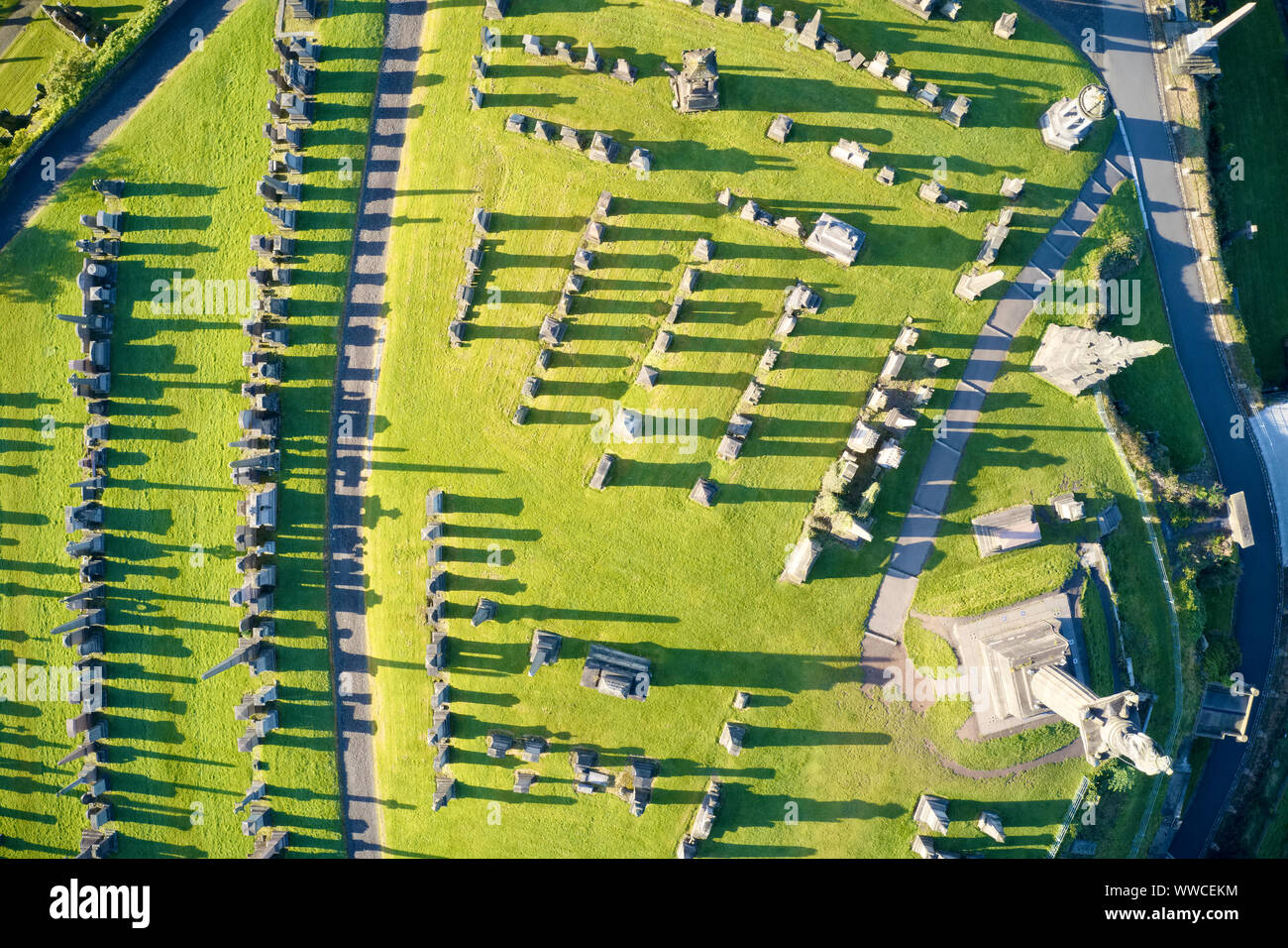 Glasgow necropolis graveyard memorial site aerial view from above Stock ...