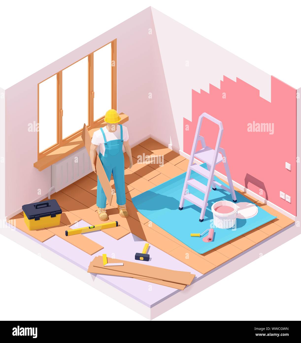 Renovation walls Stock Vector Images - Alamy