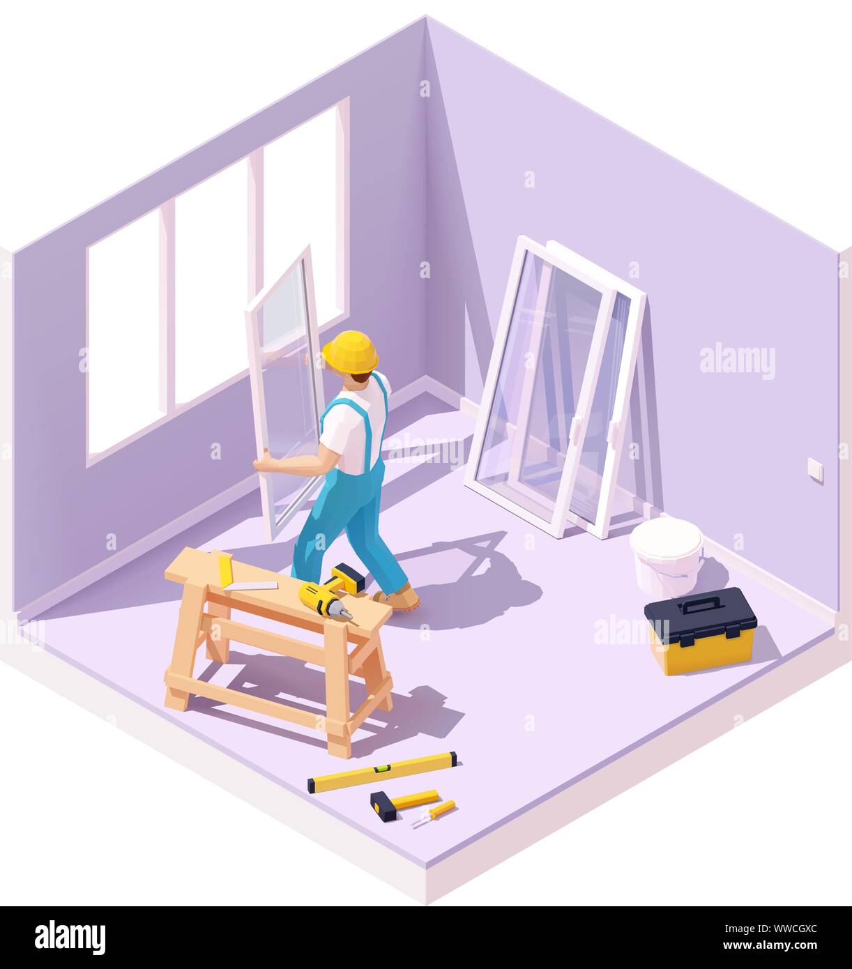 Installing windows builder Stock Vector Images - Alamy