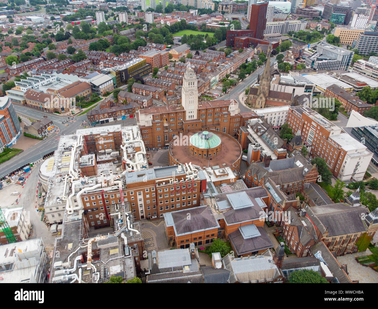 Aerial photo of the Leeds town of Headingley, showing the famous Leeds ...