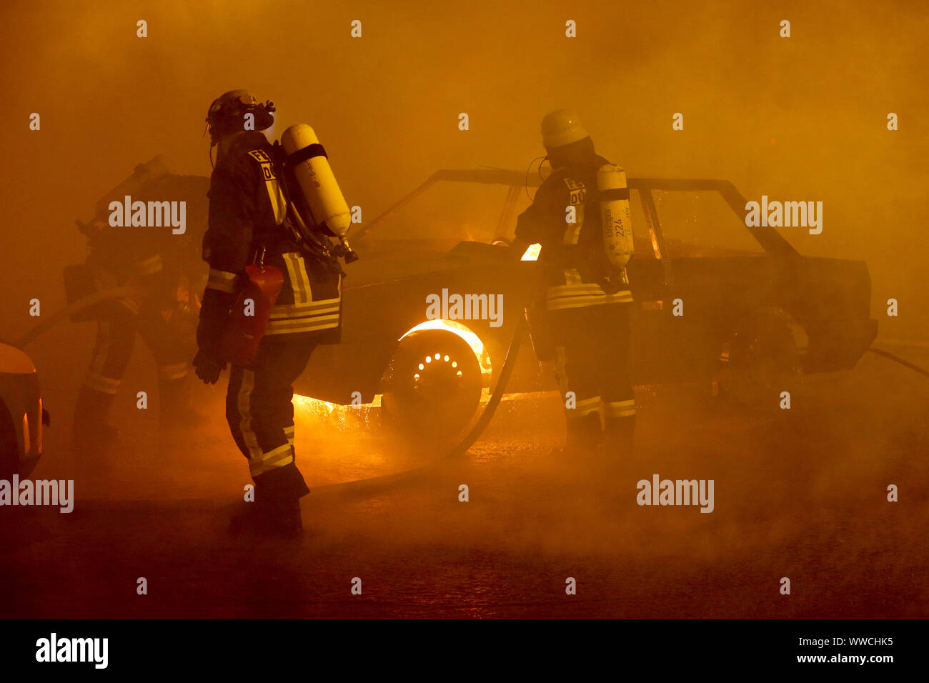 Duesseldorf, Germany. 15th Sep, 2019. During a fire drill by the ...