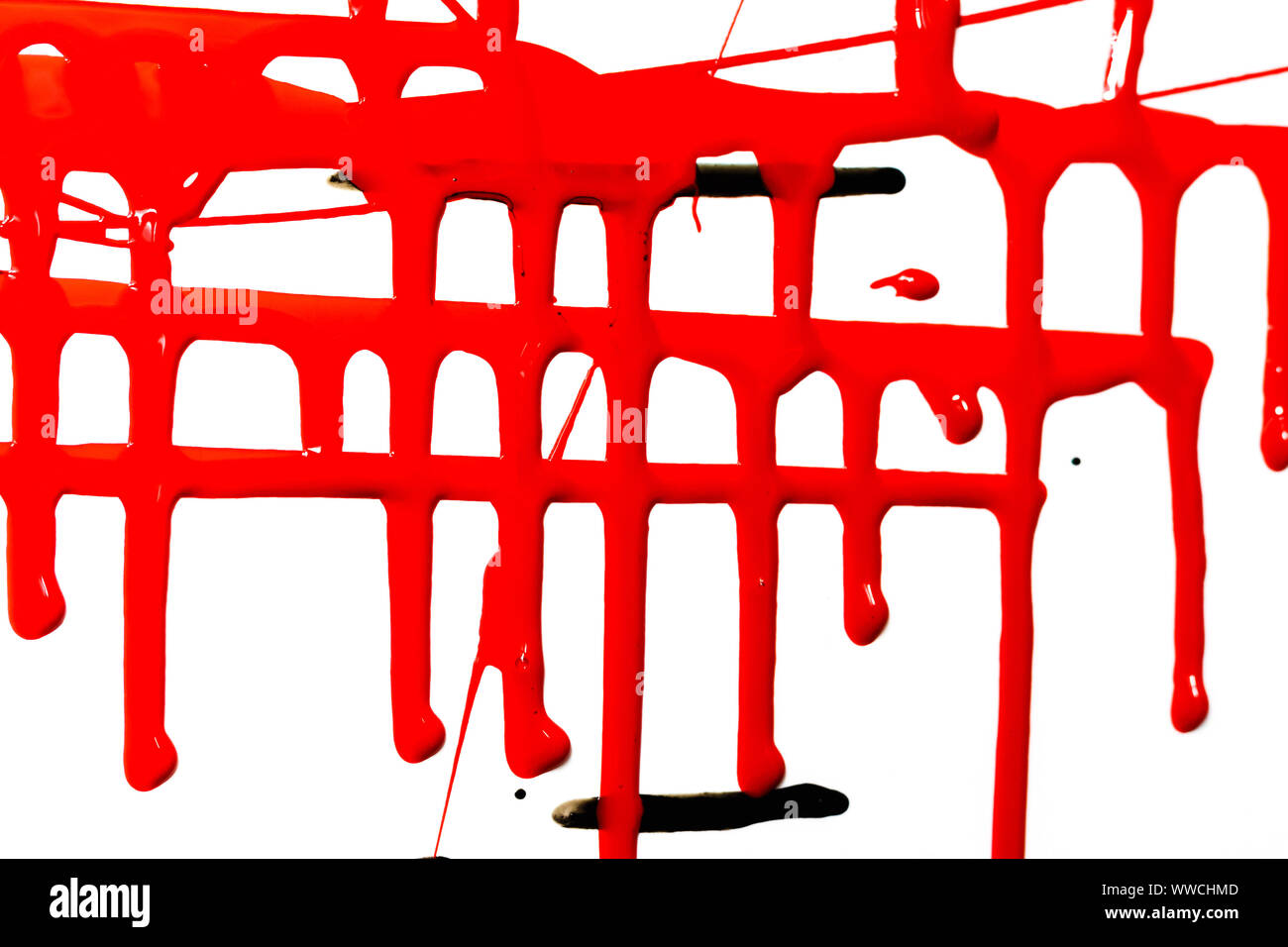 Flows of red paint Stock Photo - Alamy