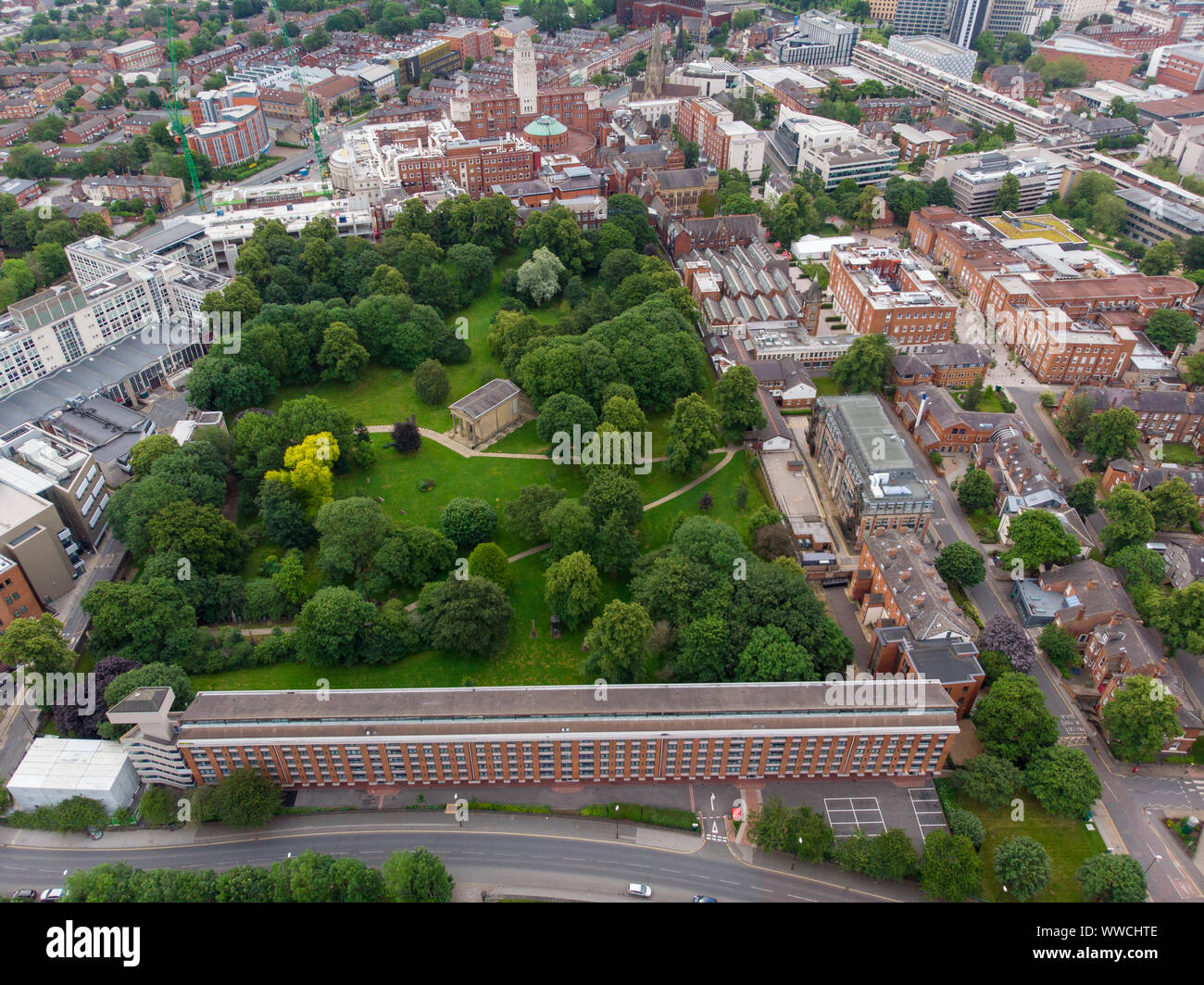 Aerial photo of the Leeds town of Headingley, showing the famous Leeds ...