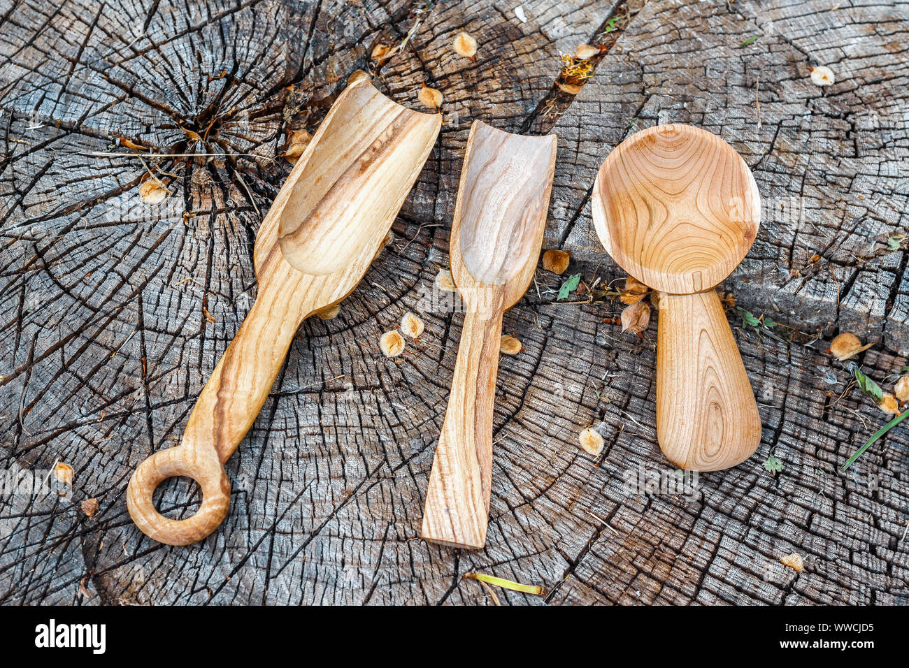 Carved wooden spoons hi-res stock photography and images - Alamy