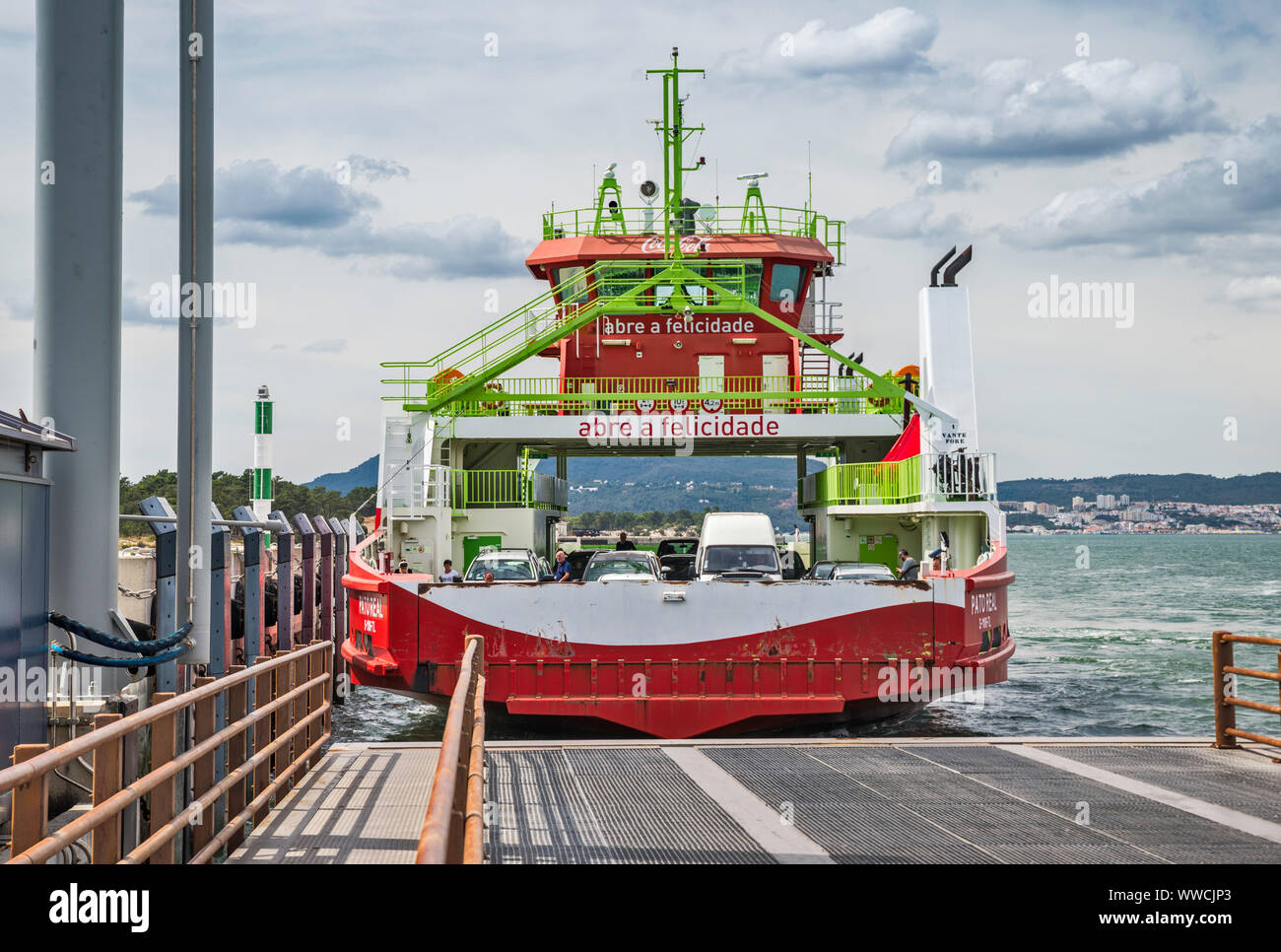 Pato Real ferry boat coming from Setubal to Troia, Tróia Peninsula ...