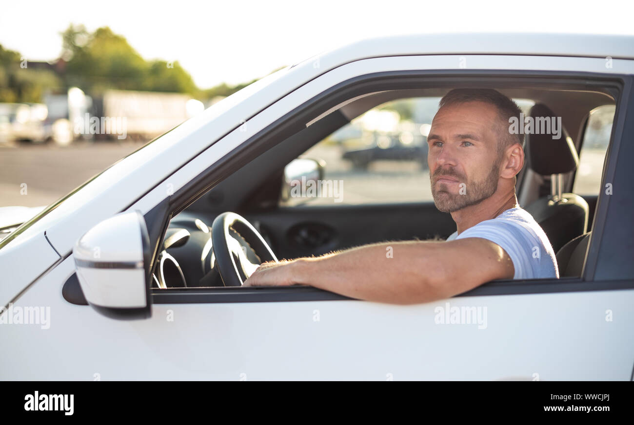 Car fumes man hi-res stock photography and images - Alamy