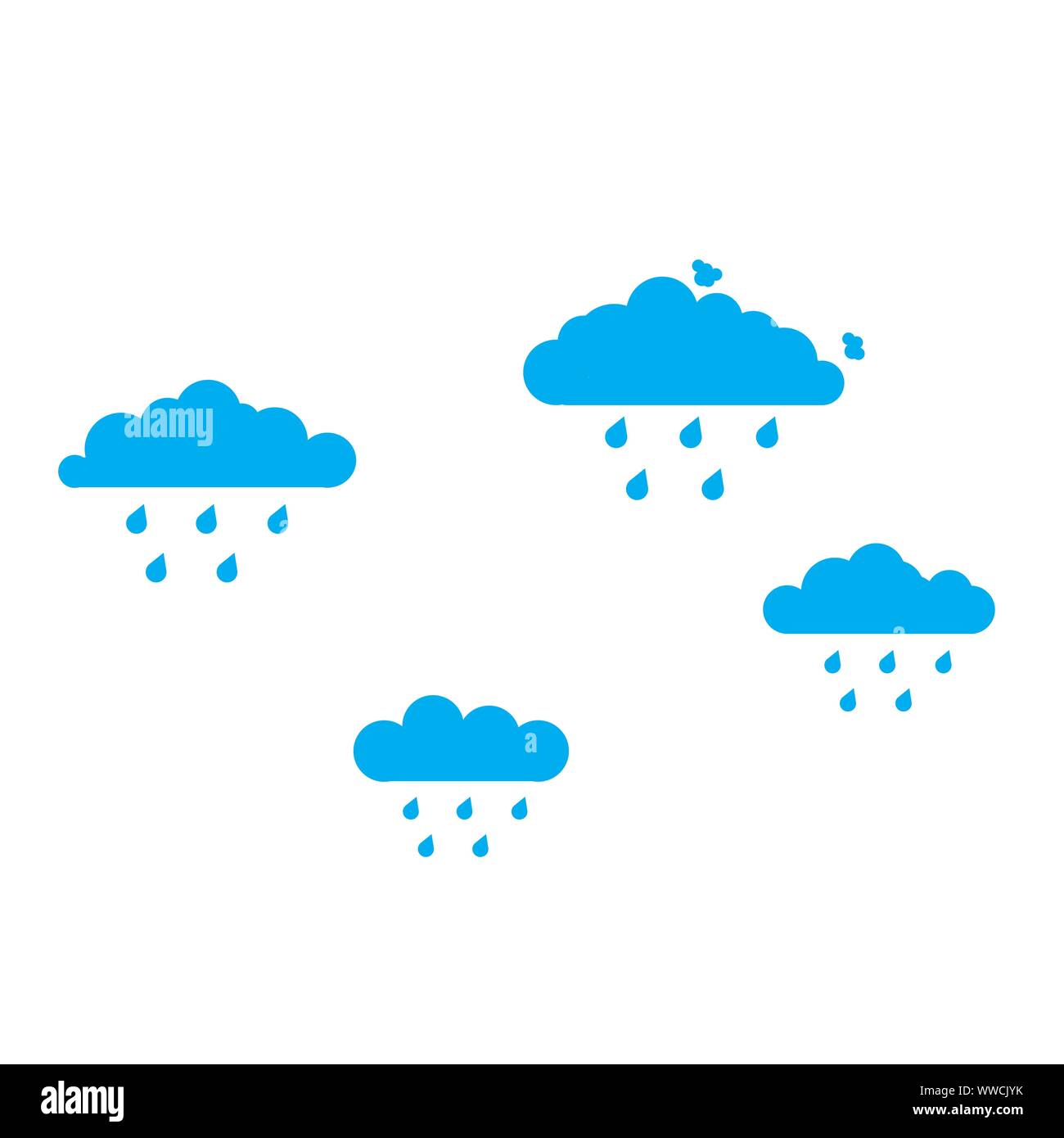 Rainbow clouds rain sun vector Cut Out Stock Images & Pictures - Alamy