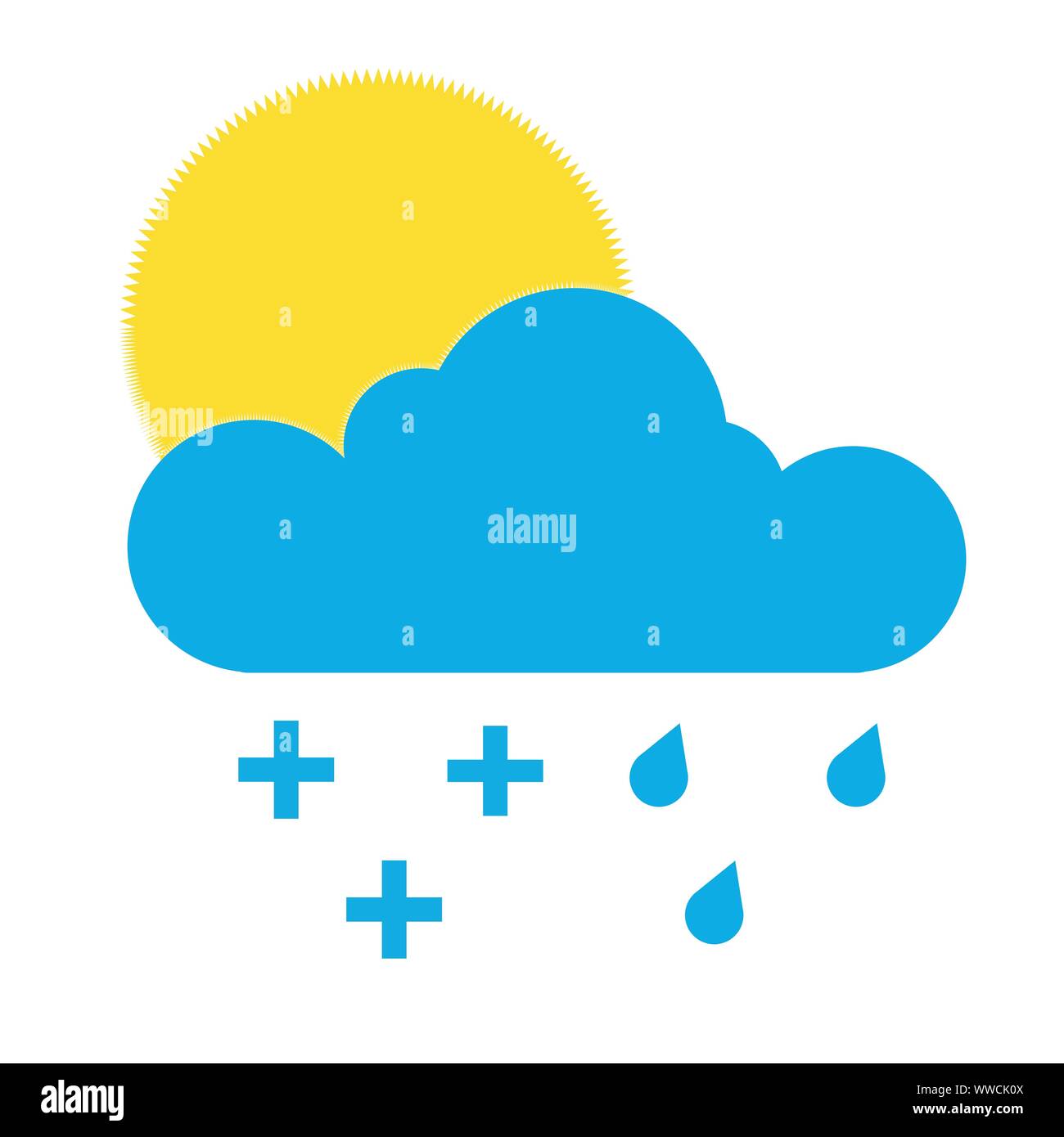 Rainbow clouds rain sun vector Cut Out Stock Images & Pictures - Alamy