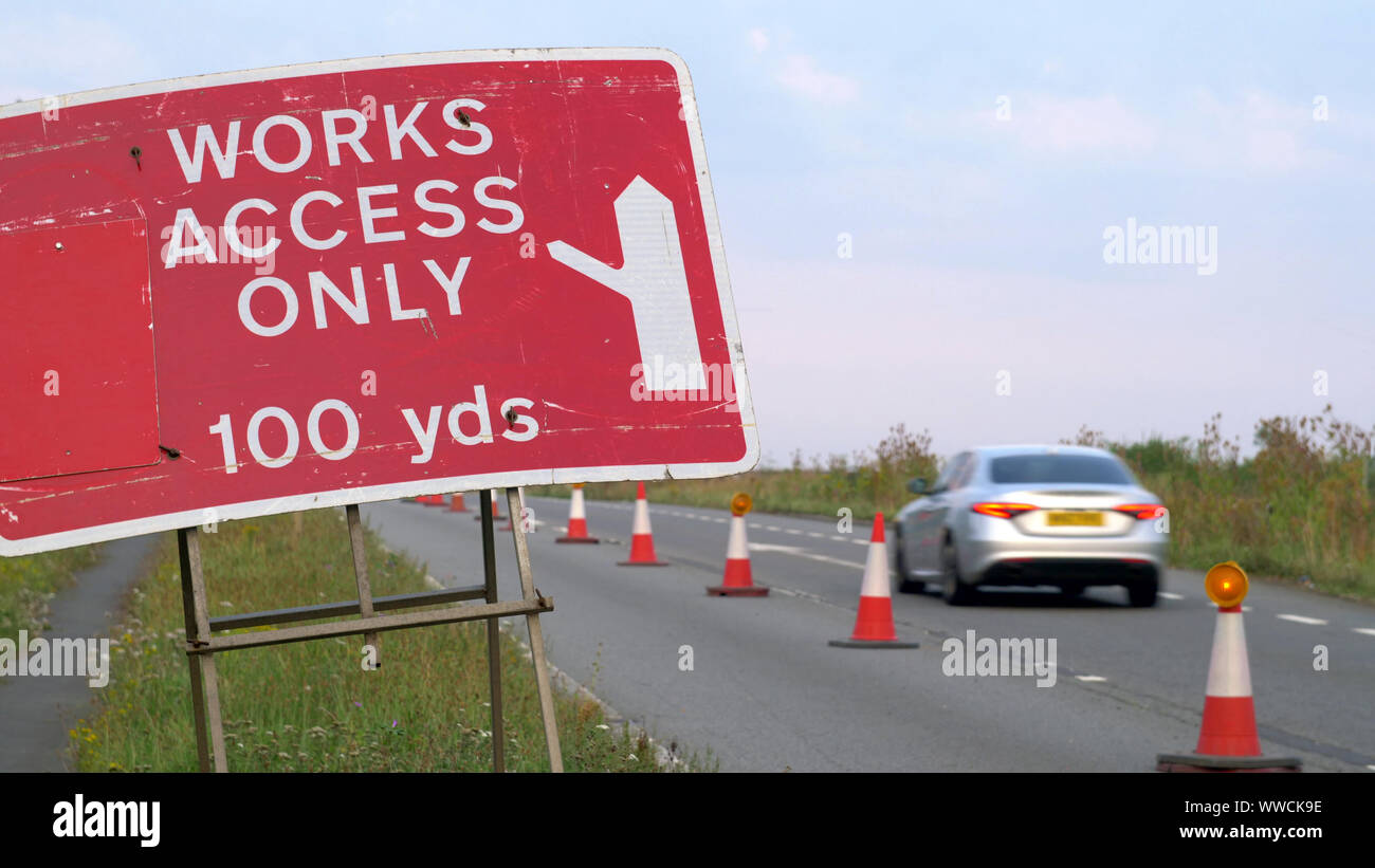 Works access only road sign hi-res stock photography and images - Alamy