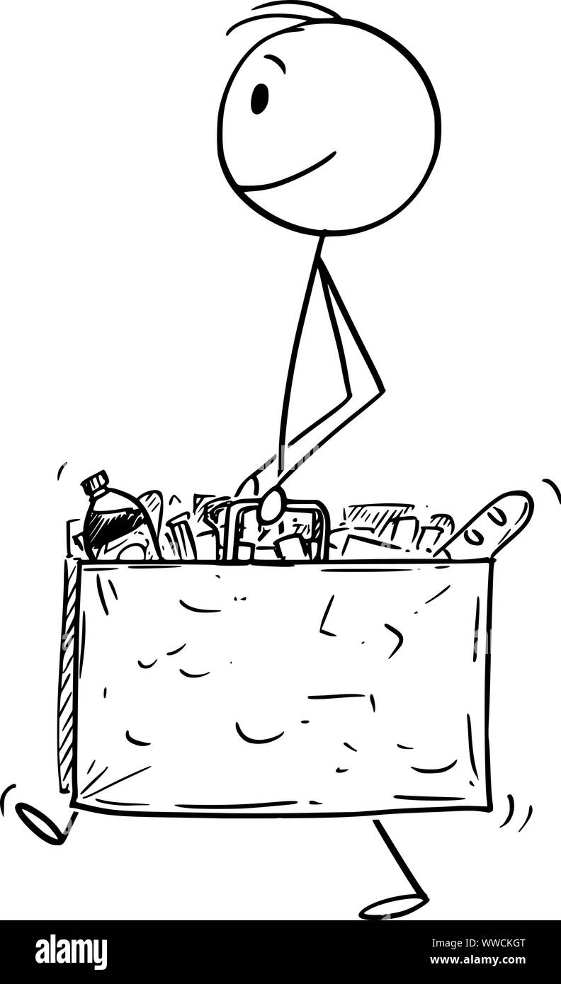 Man carrying groceries Stock Vector Images - Alamy