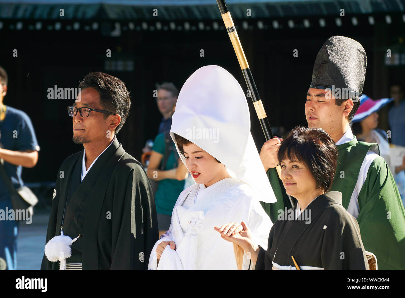 At Traditional Japanese Shinto Wedding Ceremony At Meiji Jingu Shrine ...