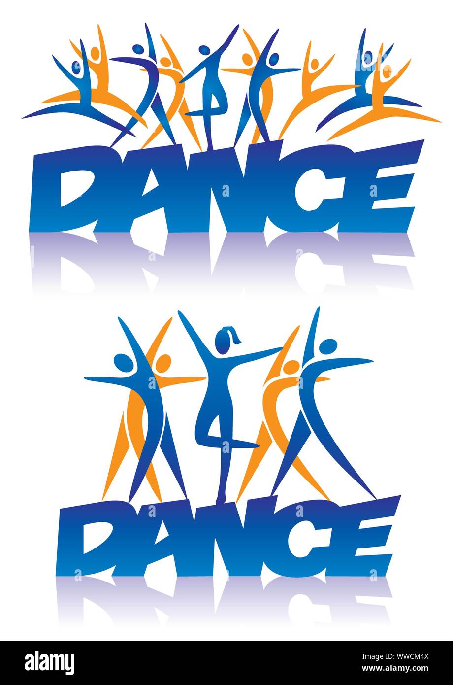Word Dance with Dancing people icons. Isolated on white background ...
