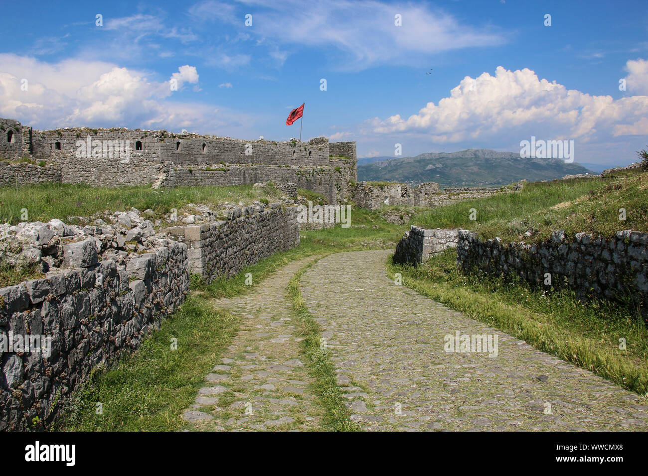 Historic ruins Rozafa Castle in Shkoder, Albania Stock Photo - Alamy