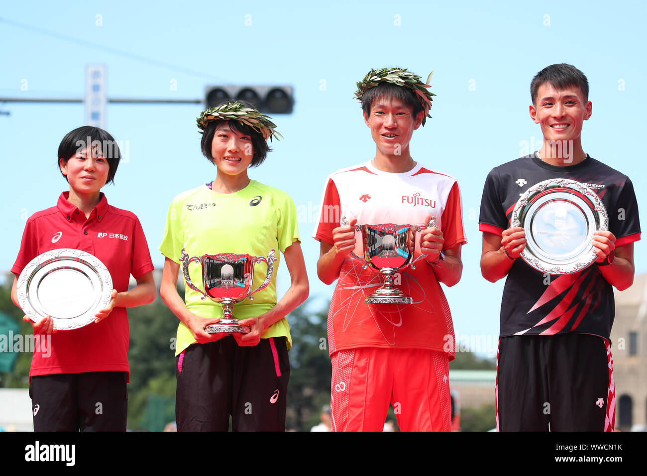 Tokyo, Japan. 15th Sep, 2019. (L to R) Ayuko Suzuki, Honami Maeda, Shogo Nakamura, Yuma Hattori ...