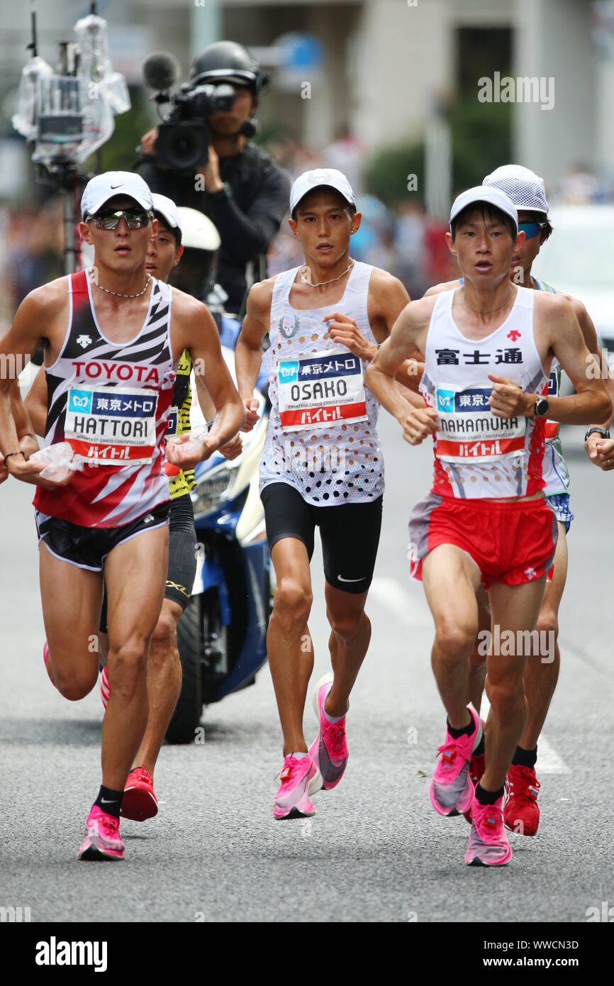 Tokyo, Japan. 15th Sep, 2019. (L to R) Yuma Hattori, Suguru Osako ...