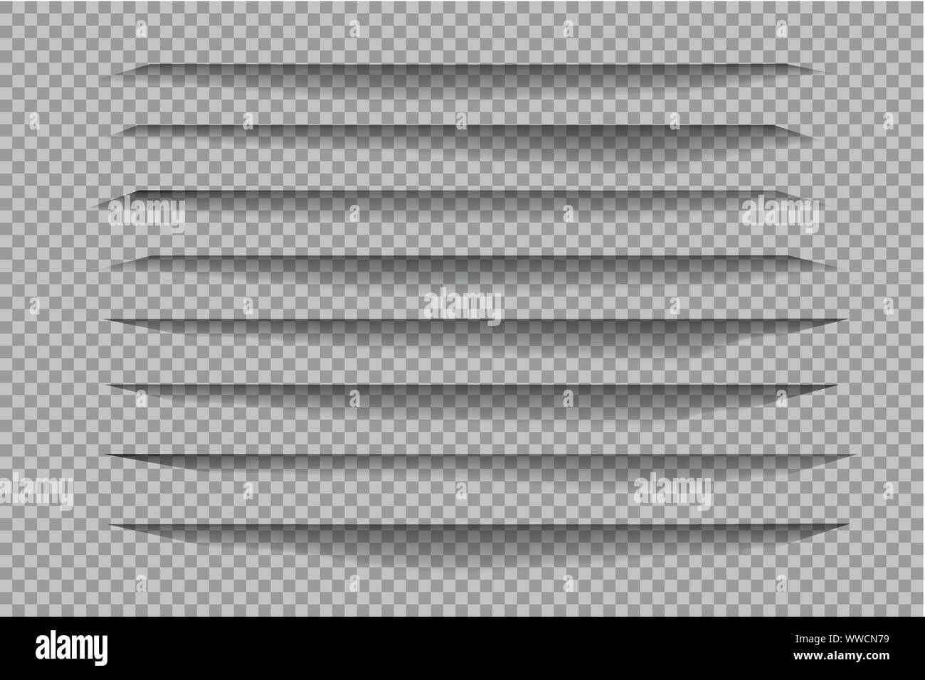 Page divider with transparent shadows isolated. Pages separation vector ...