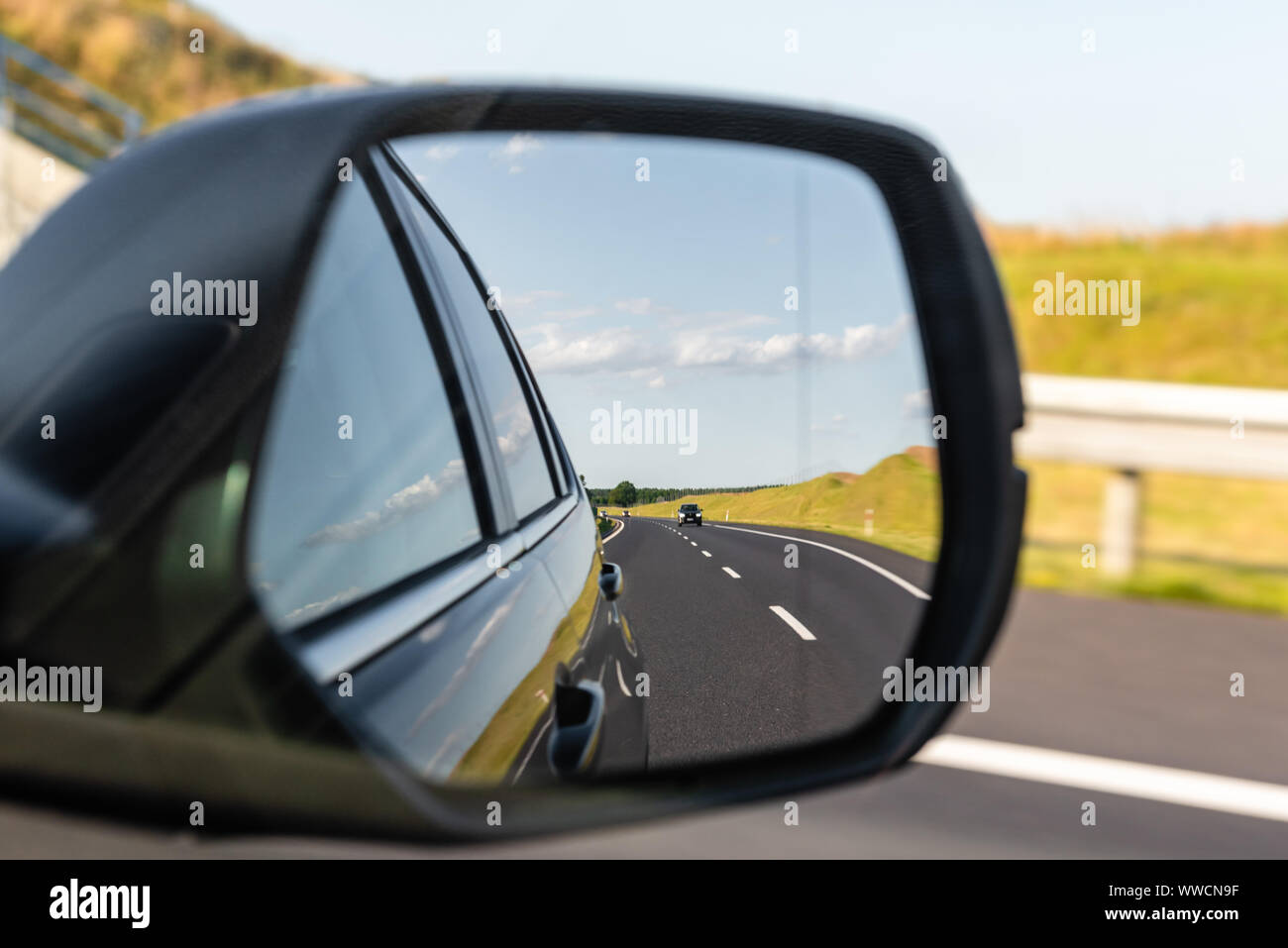 Car distance in driving mirror High Resolution Stock Photography and ...