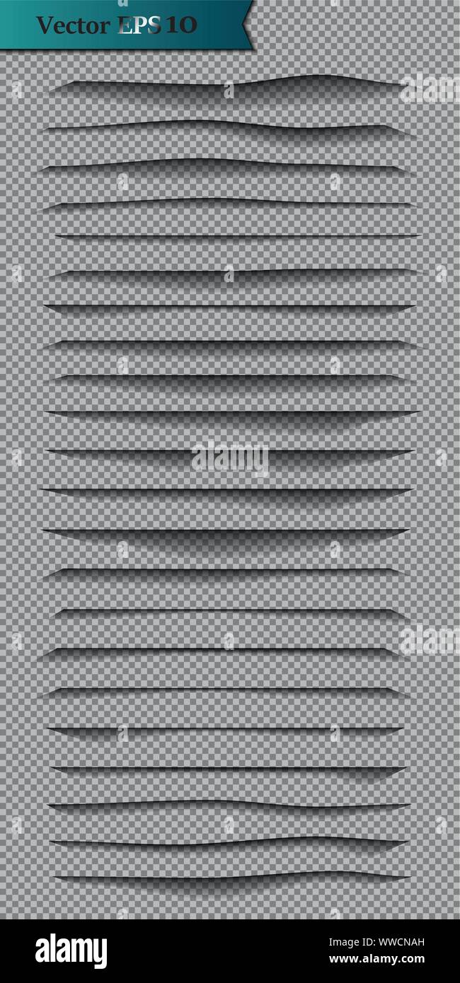 Page divider with transparent shadows isolated. Pages separation vector ...