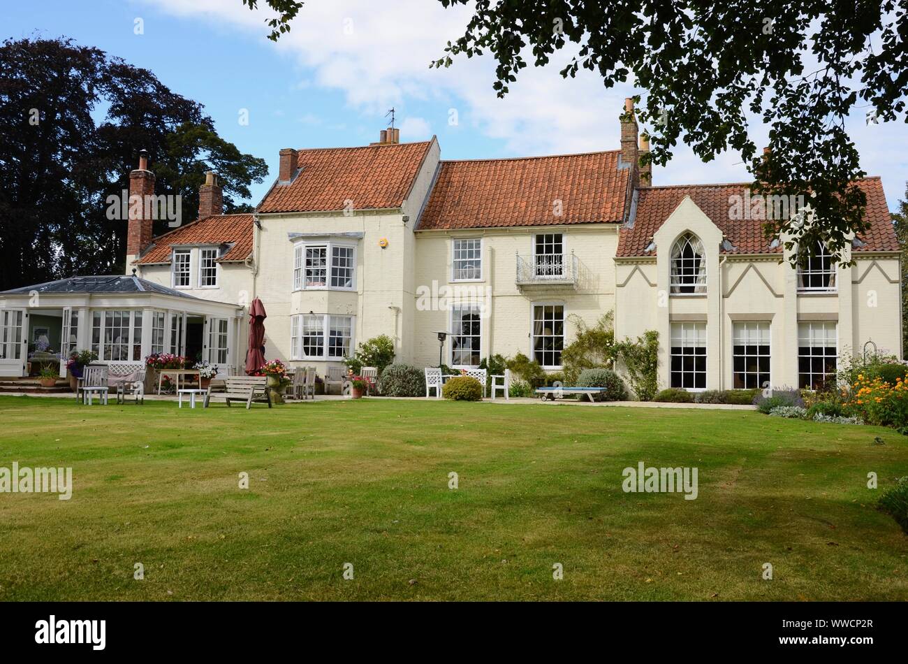 Rear view of Somersby Rectory, Lincs, UK, the house where Alfred, Lord ...