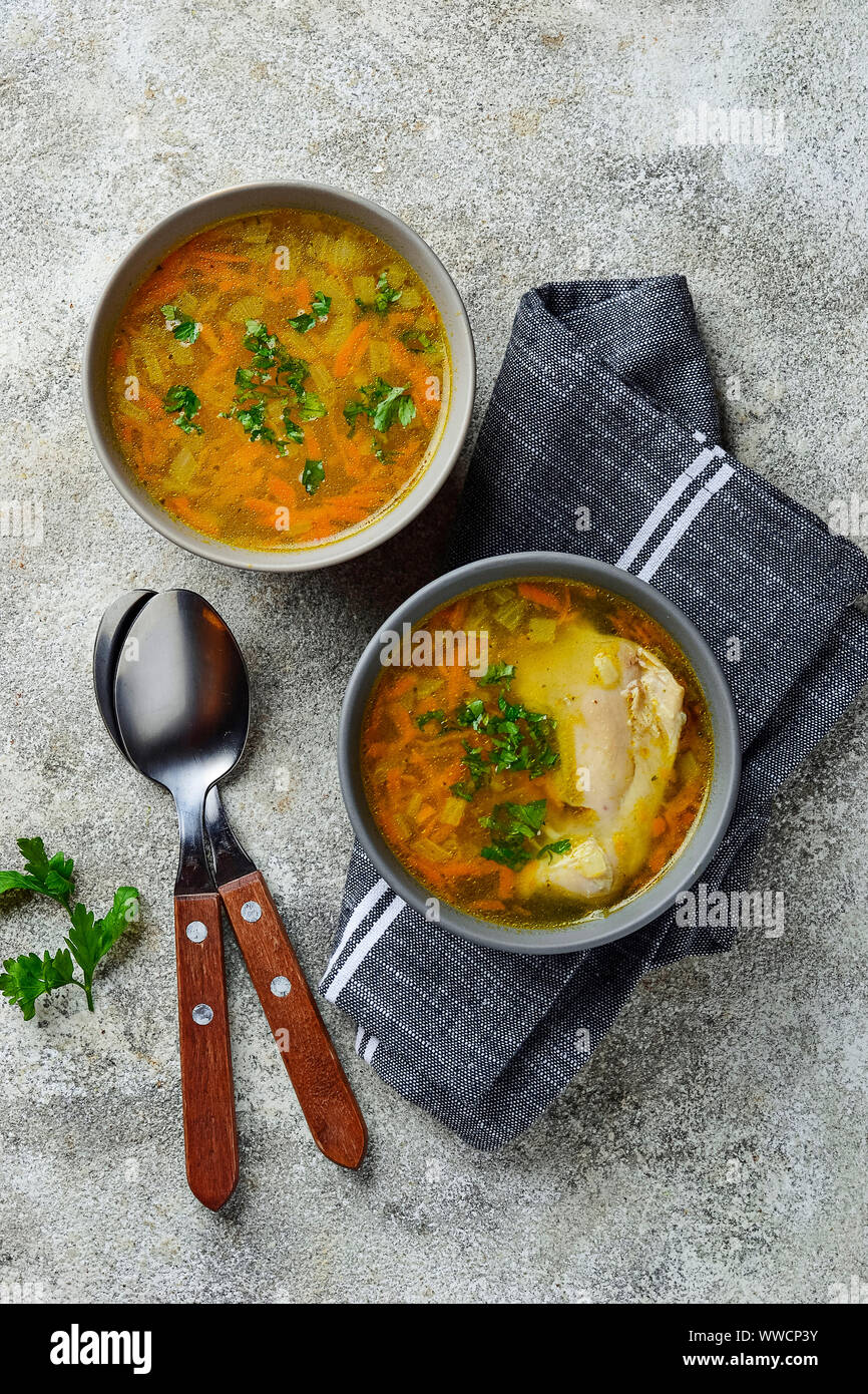 Chicken bouillon broth clear soup hi-res stock photography and images ...