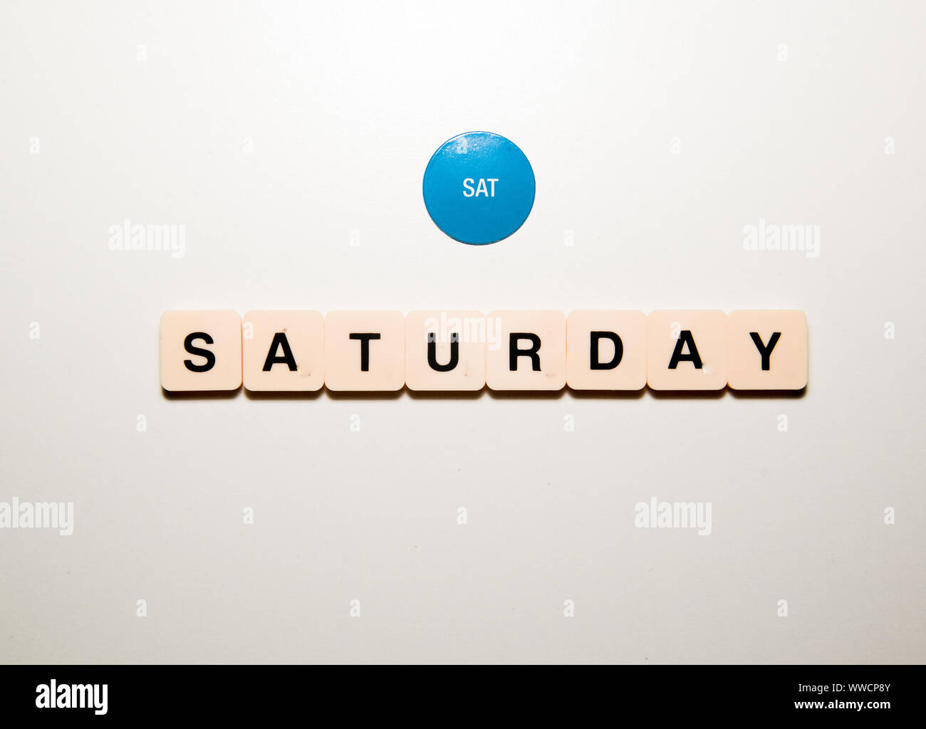 7 Days of the week ( Saturday sign background Stock Photo - Alamy
