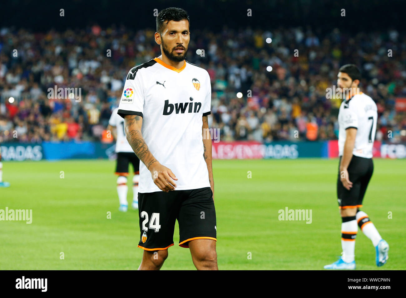 Barcelona, Spain. Credit: D. 14th Sep, 2019. Ezequiel Garay (Valencia ...
