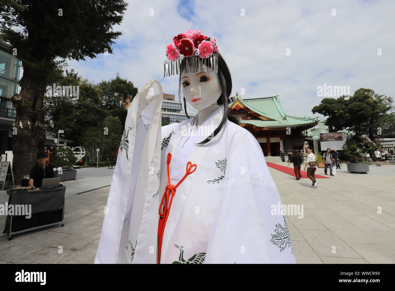 Tokyo, Japan. 14th Sep, 2019. A humanoid robot Cocona Kosaka stands at ...