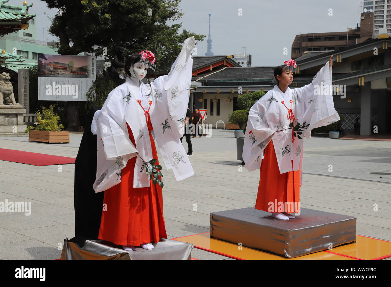 Tokyo, Japan. 14th Sep, 2019. A humanoid robot Cocona Kosaka (L) and ...