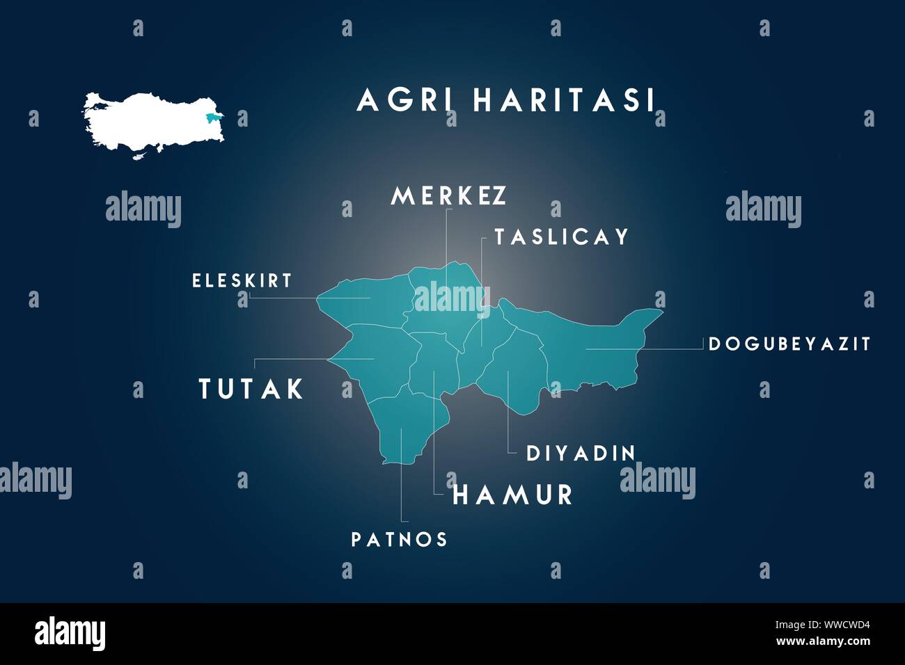 Agri districts Eleskirt, Tutak, Patnos, Hamur, Diyadin, Dogubeyazit ...