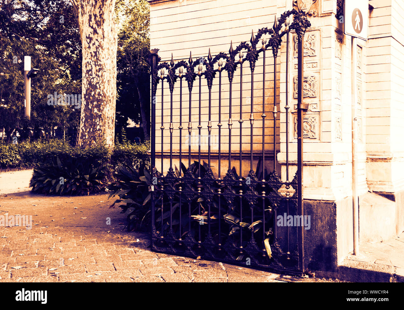 Gothic wrought iron fence gate hi-res stock photography and images - Alamy