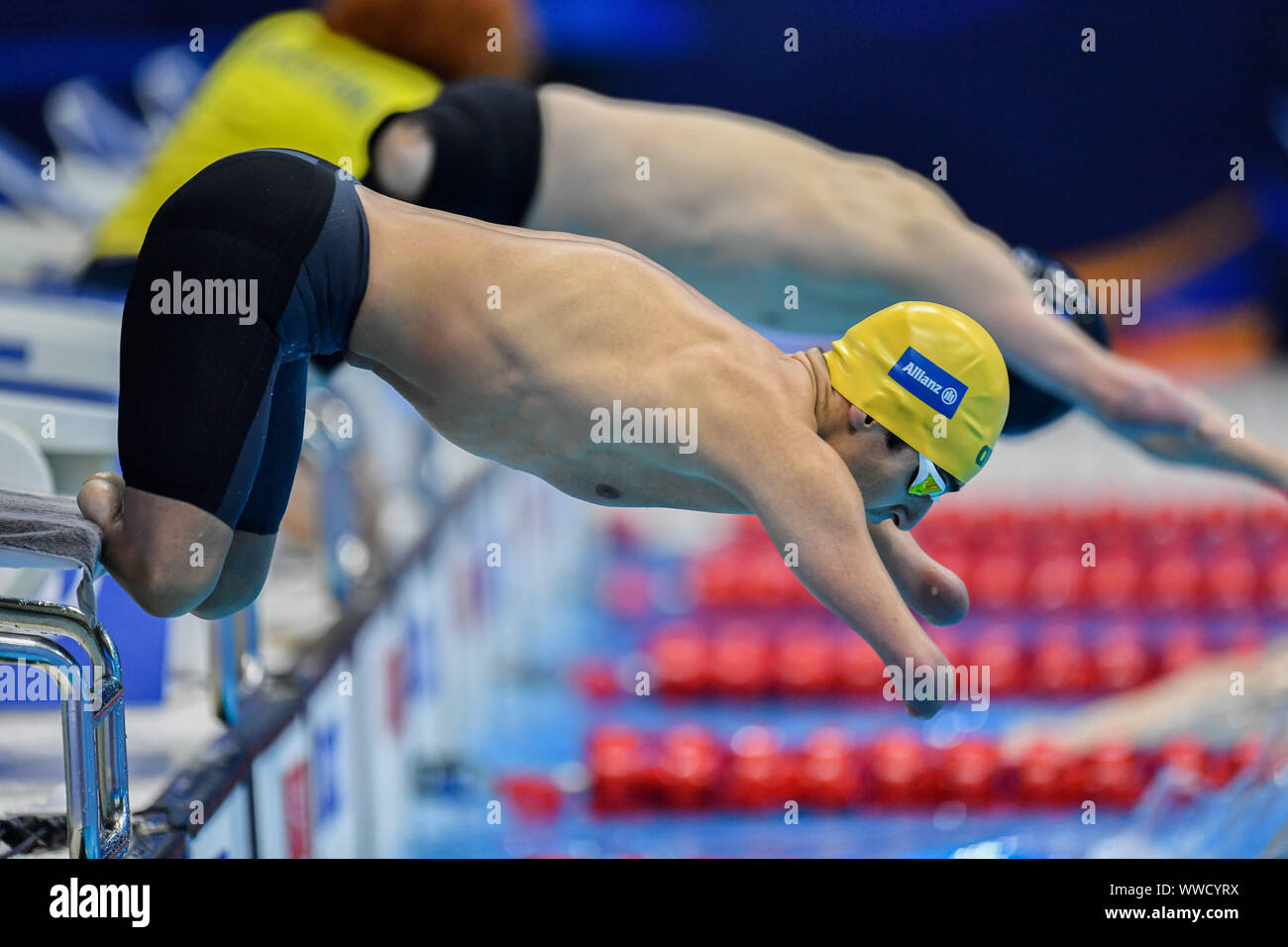 London, UK. 15 September 2019. Ahmed Kelly of Australia in MenÕs 50m ...