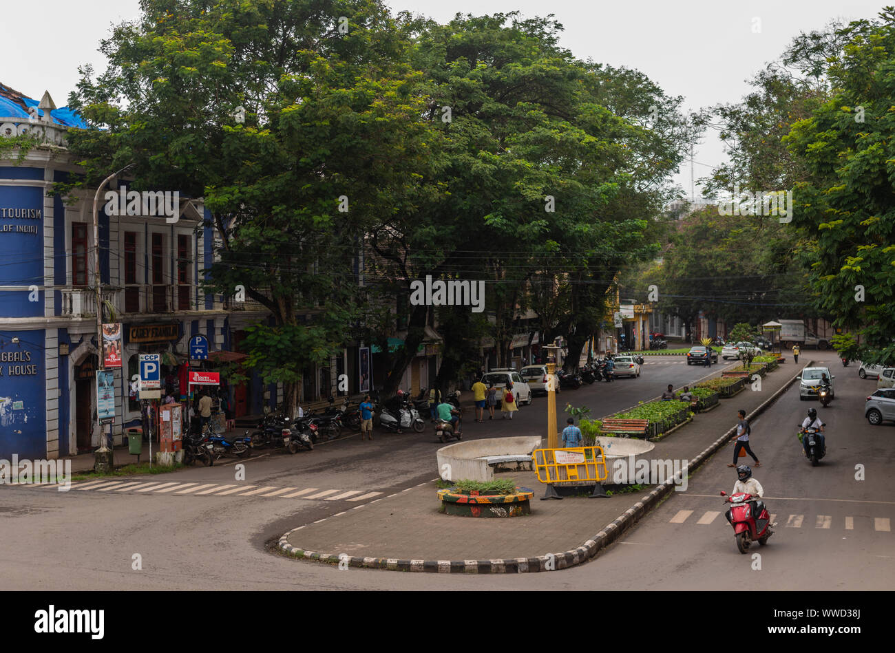 Panjim city bustling with activity opposite Our lady of Immaculate ...