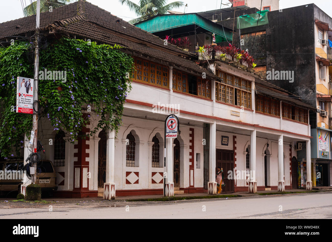 Panjim,Goa/India- August 15 2019: Buildings and commercial ...