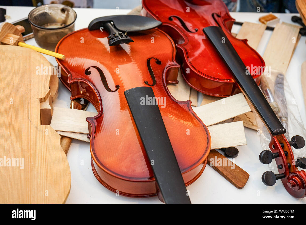 Workshop for the production and repair of the violins Stock Photo - Alamy