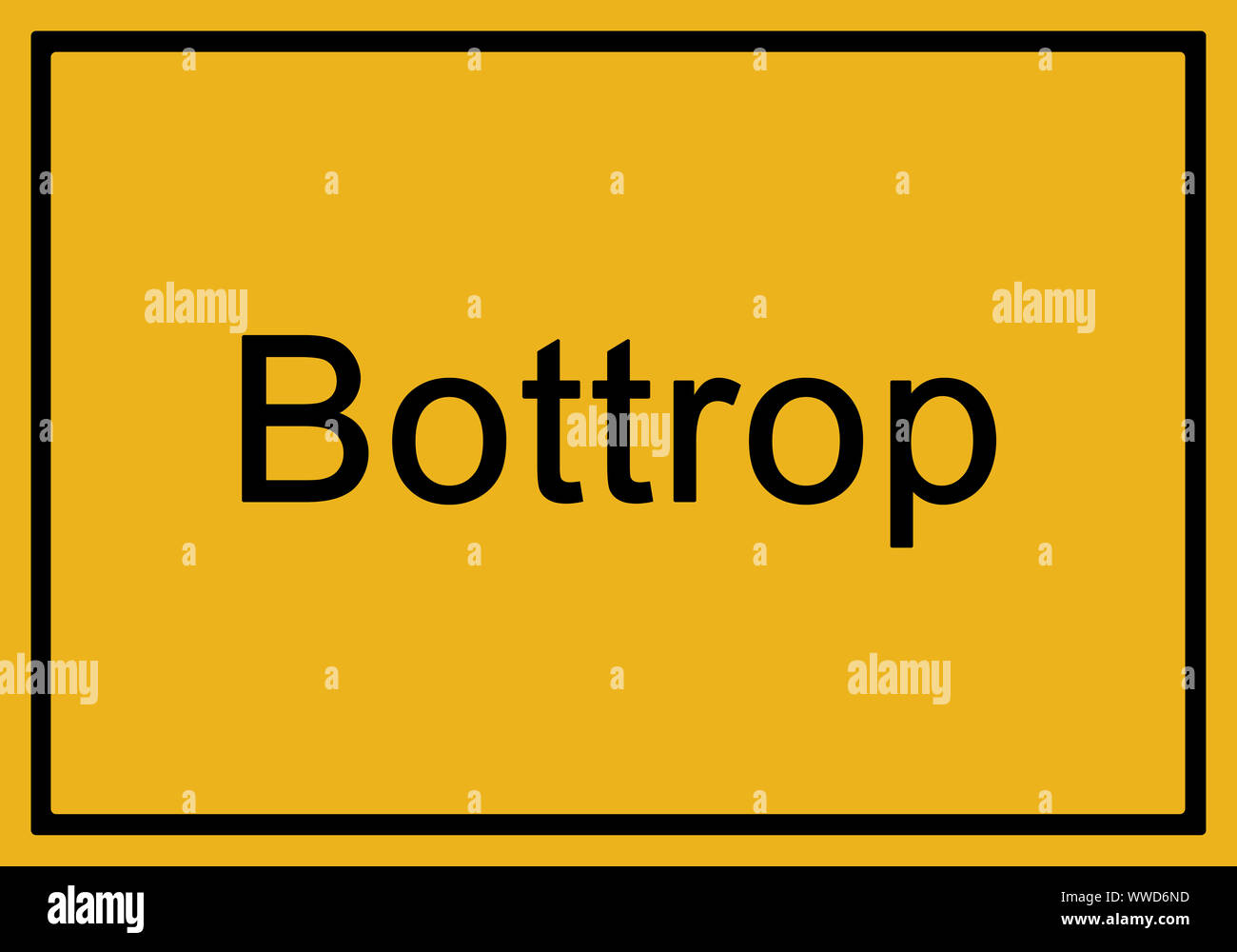 Typical german yellow city sign Bottrop Stock Photo - Alamy