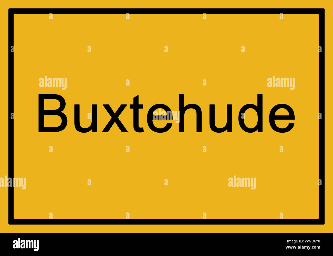 Typical german yellow city sign Buxtehude Stock Photo - Alamy