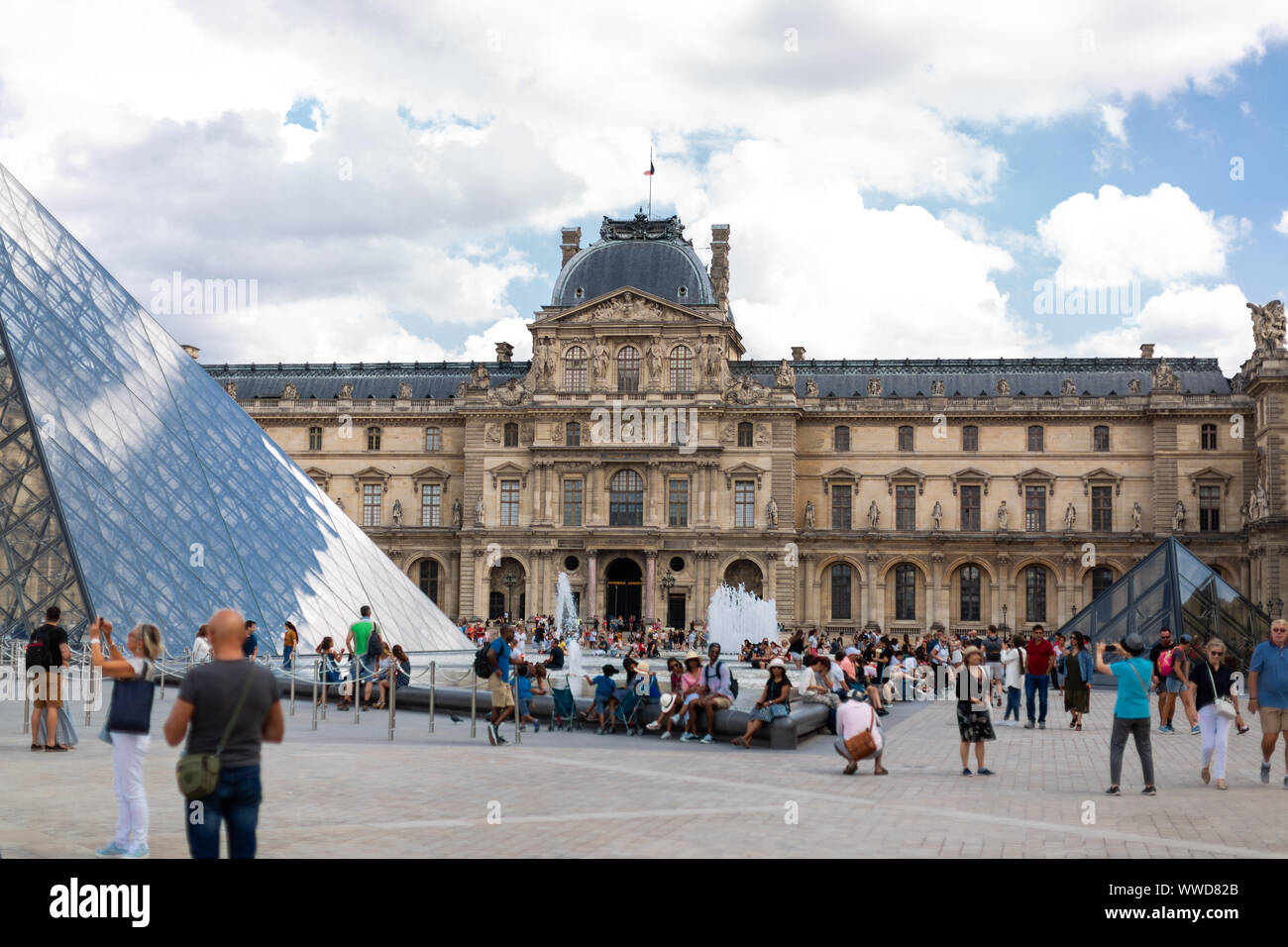Landscape colour photography of the Louvre Museum in Paris France Stock ...