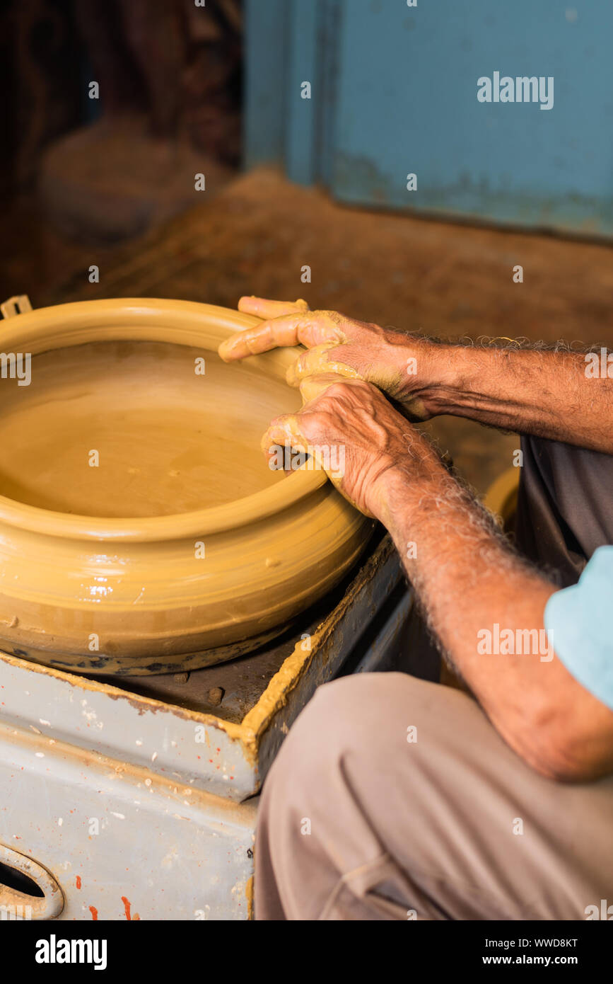 Work working potter clay craftsman pots ceramic hi-res stock ...