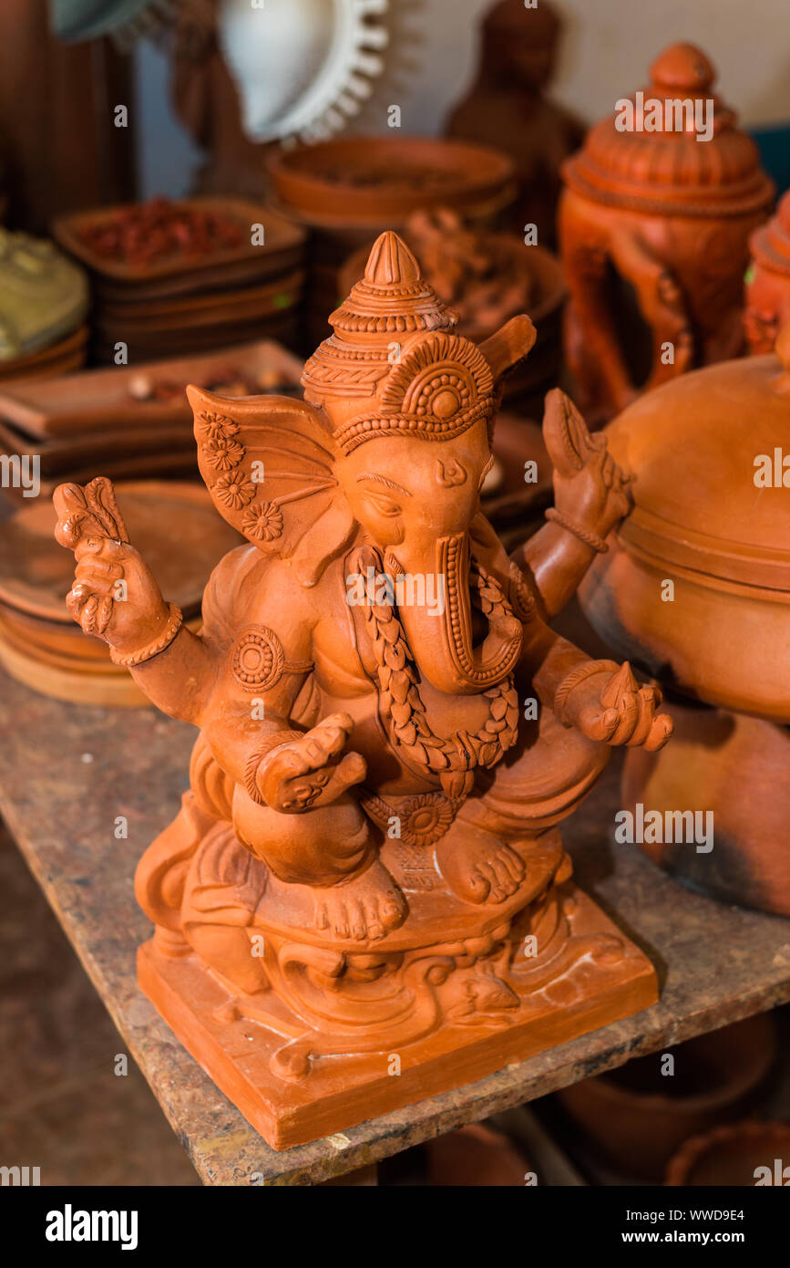Hindu Lord Ganesh Clay clay idol sold in Goa India on the occasion of ...