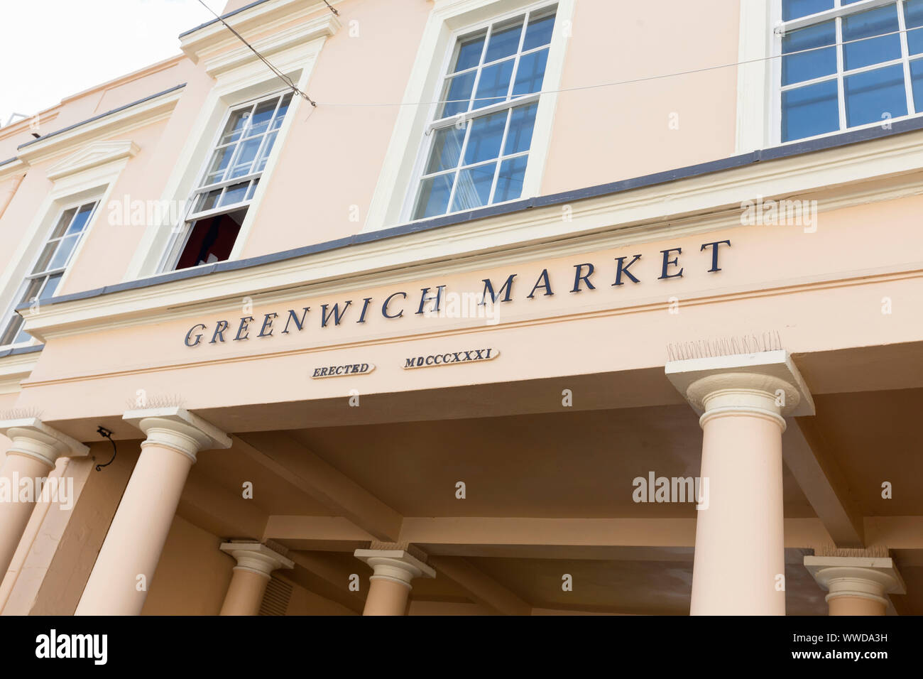 Greenwich market sign, London, England Stock Photo - Alamy