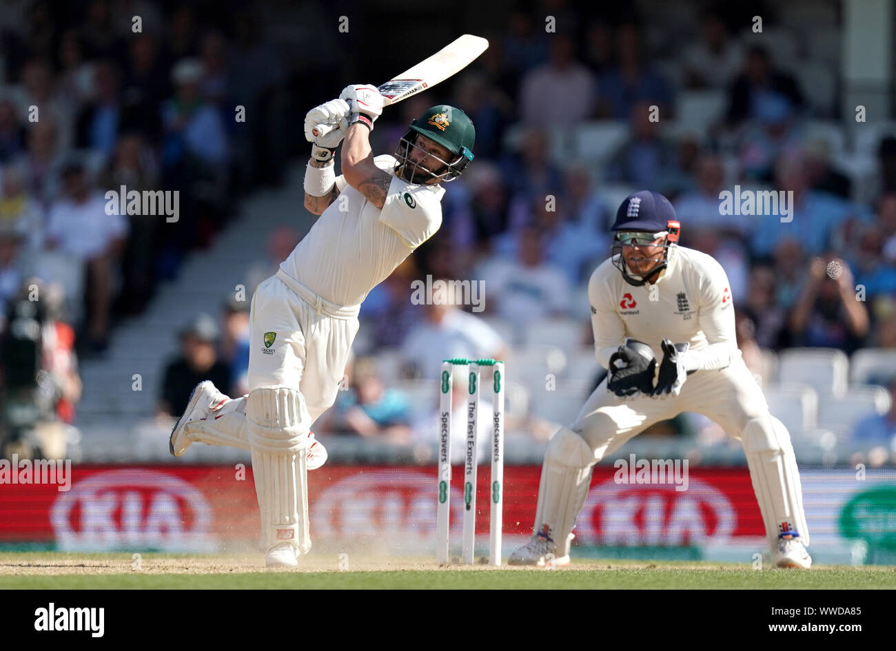 Australia's Matthew Wade bats during day four of the fifth test match ...