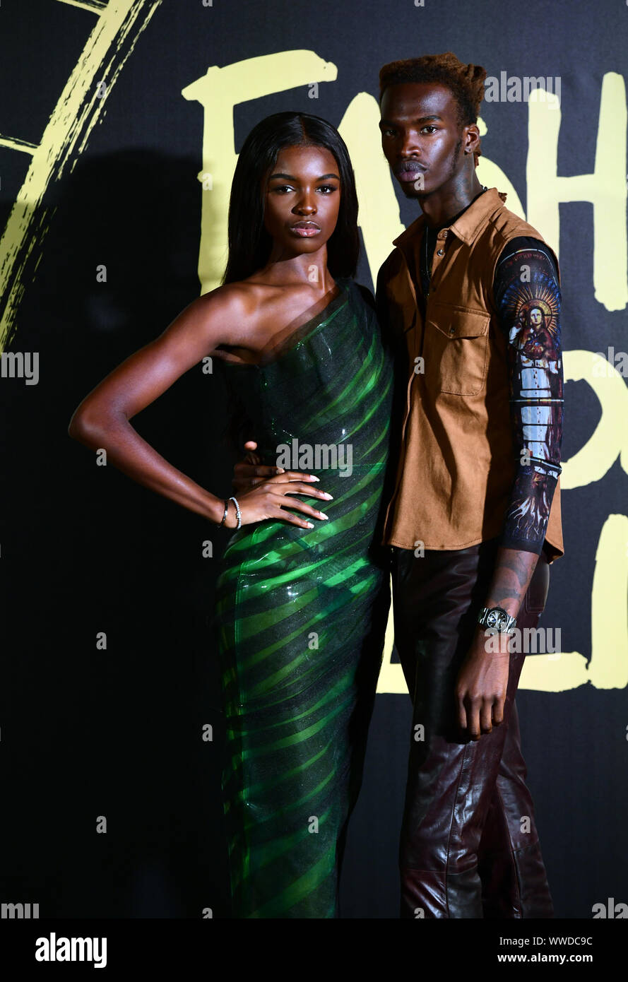 Lancey Foux and Leomie Anderson arriving on the red carpet for Naomi ...