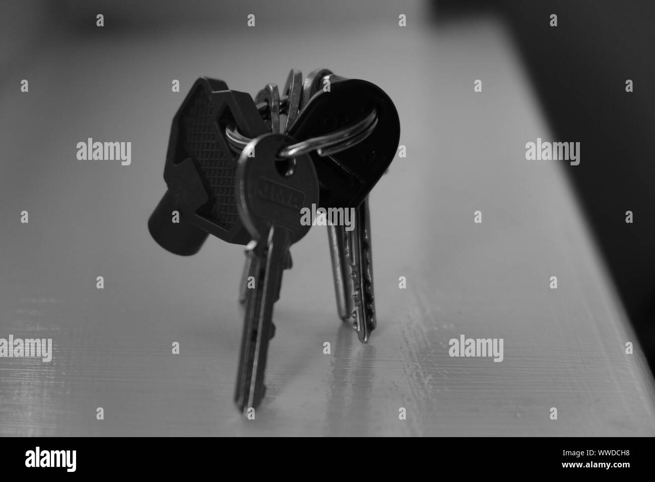 keys balanced in upright position Stock Photo - Alamy