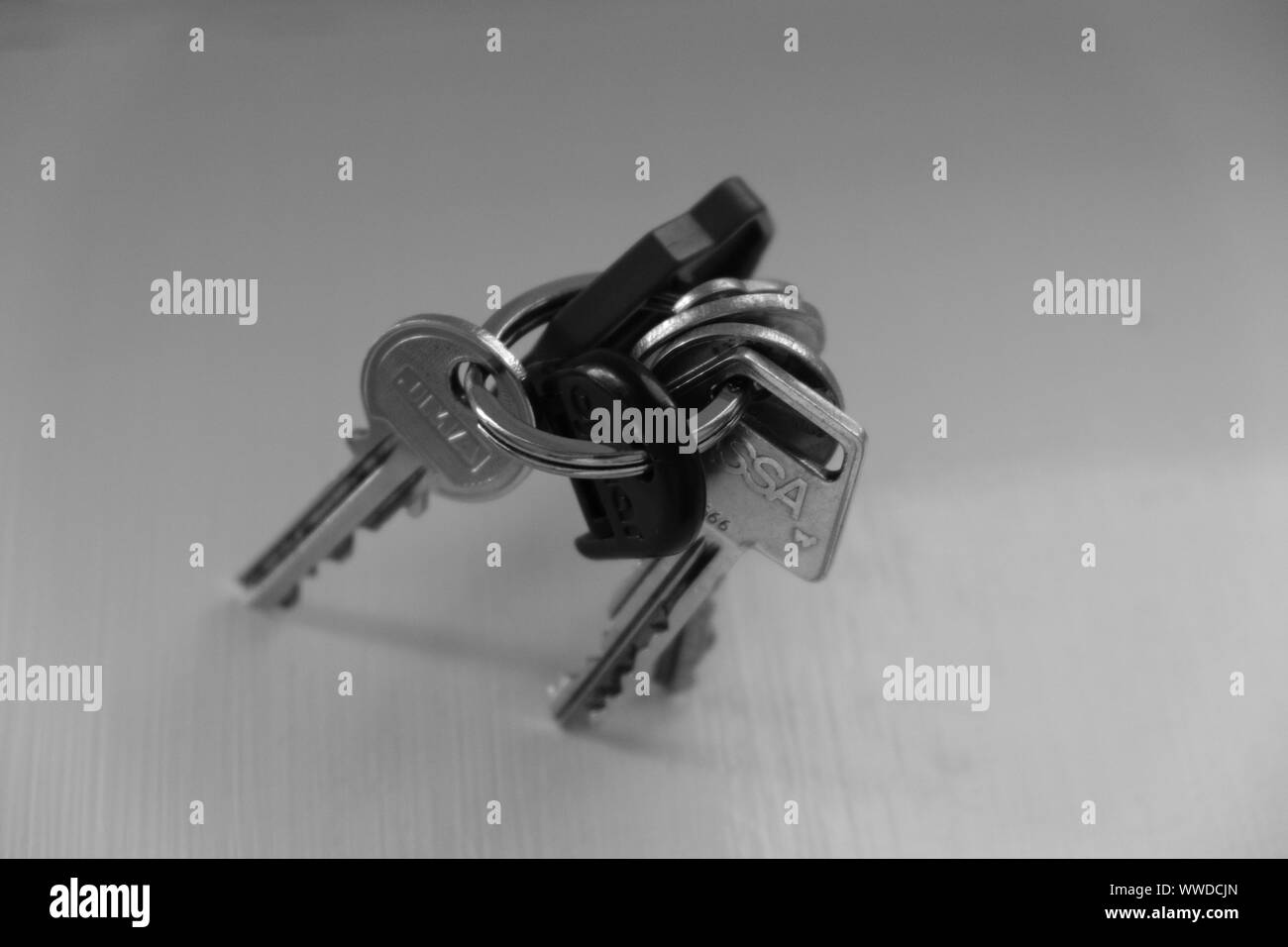 keys balanced in upright position Stock Photo - Alamy